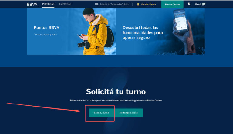 Sacar turno en Banco BBVA